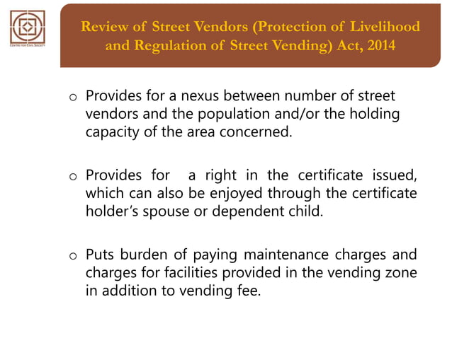 Property Rights of Street Vendors | PPT