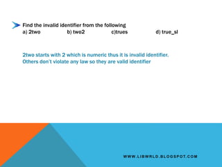 PYTHON REVISION TOUR - 1 | PPTX