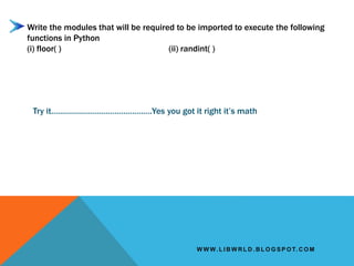 PYTHON REVISION TOUR - 1 | PPTX