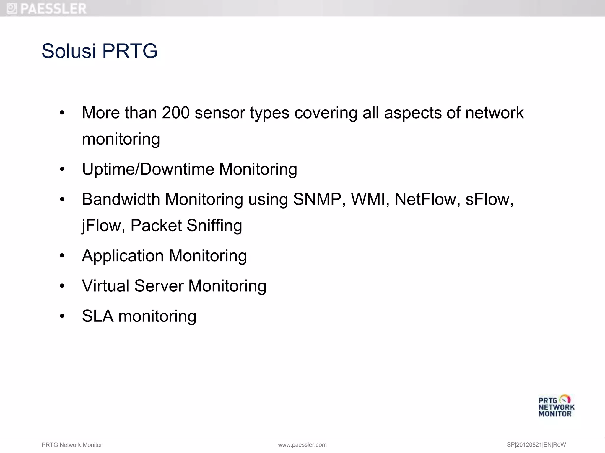 PRTG NETWORK MONITORING | PPTX