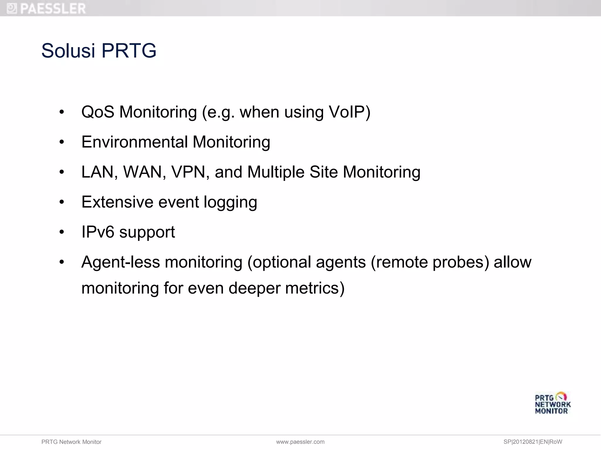 PRTG NETWORK MONITORING | PPTX