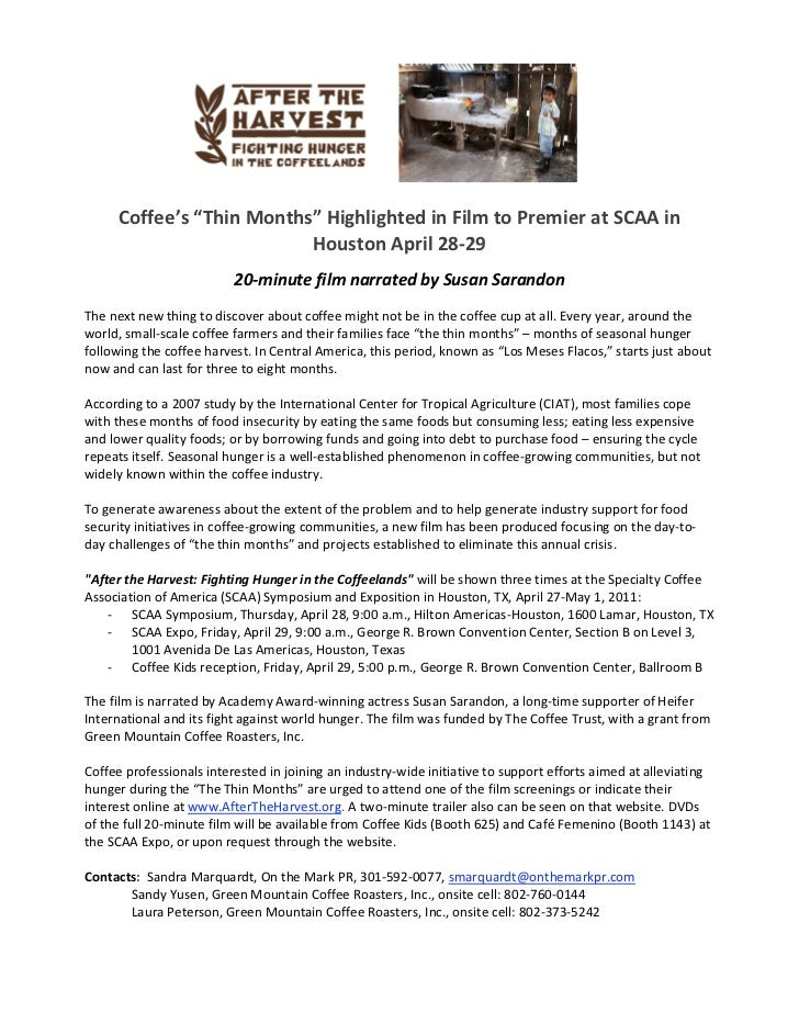 Press Release After The Harvest Film Premiere At SCAA press-release-after-the-harvest-film-premiere-at-scaa