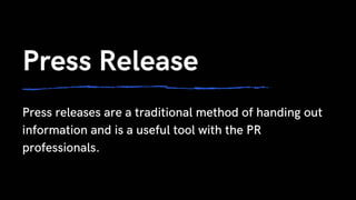 Public Relations tools | PPTX