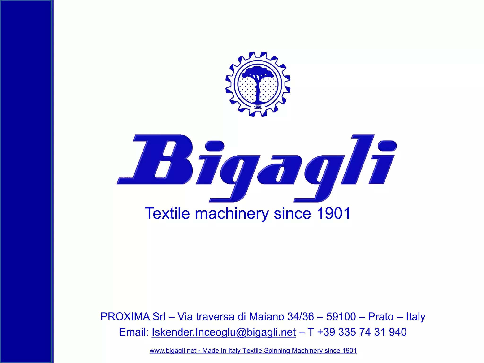 Bigagli Made in Italy Self acting spinning mule "B7 Double Drive ...