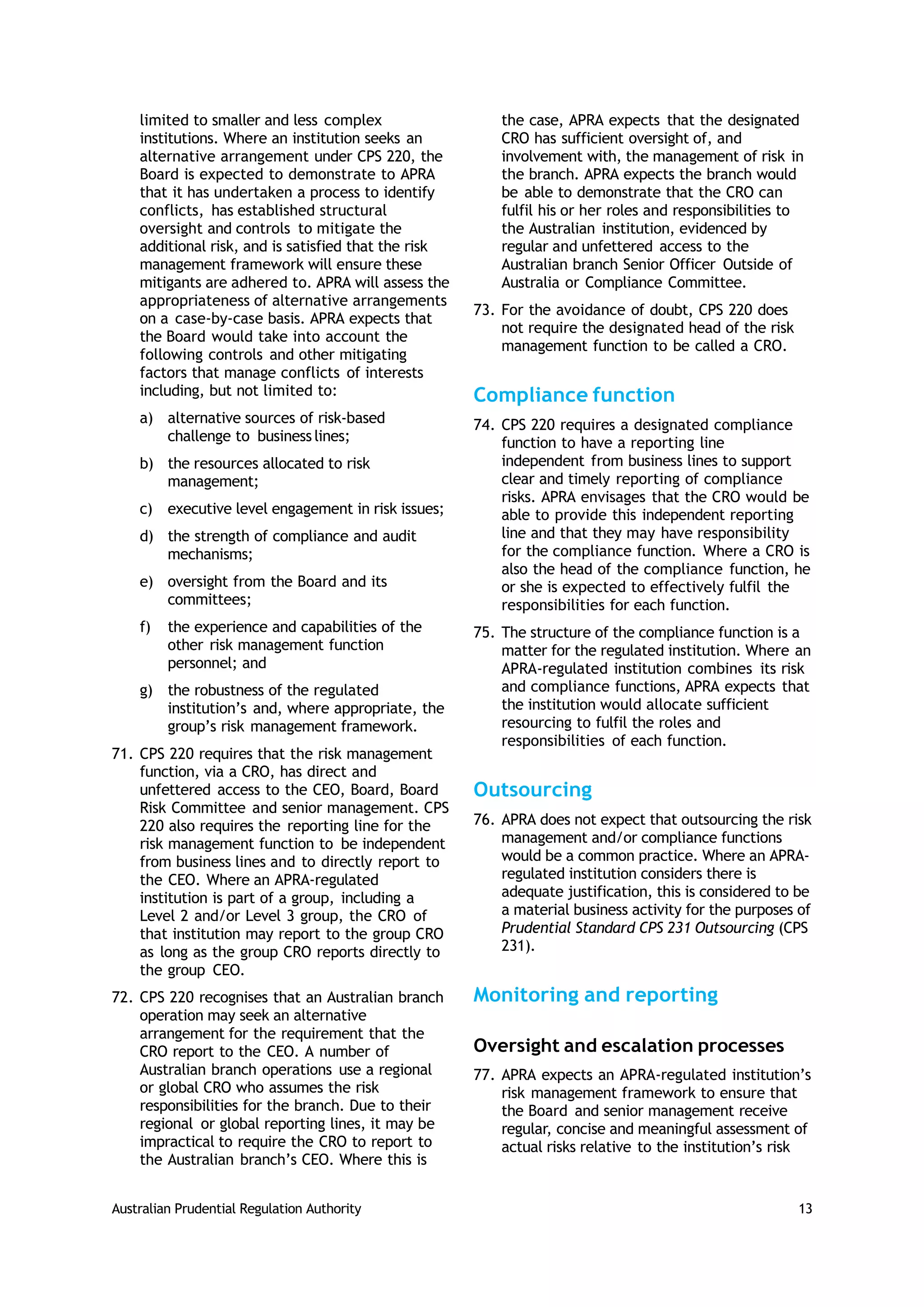 Prudential Practice Guide CPG 220 - Risk Management | PDF