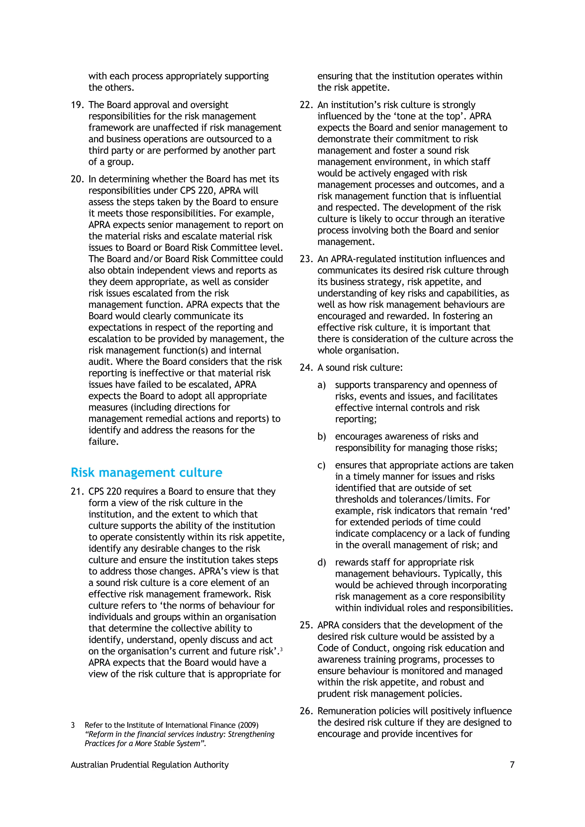 Prudential Practice Guide CPG 220 - Risk Management | PDF