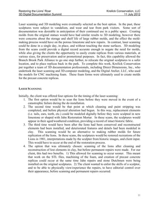 Restoring the Lions' Roar: Documenting and Replicating Limestone ...