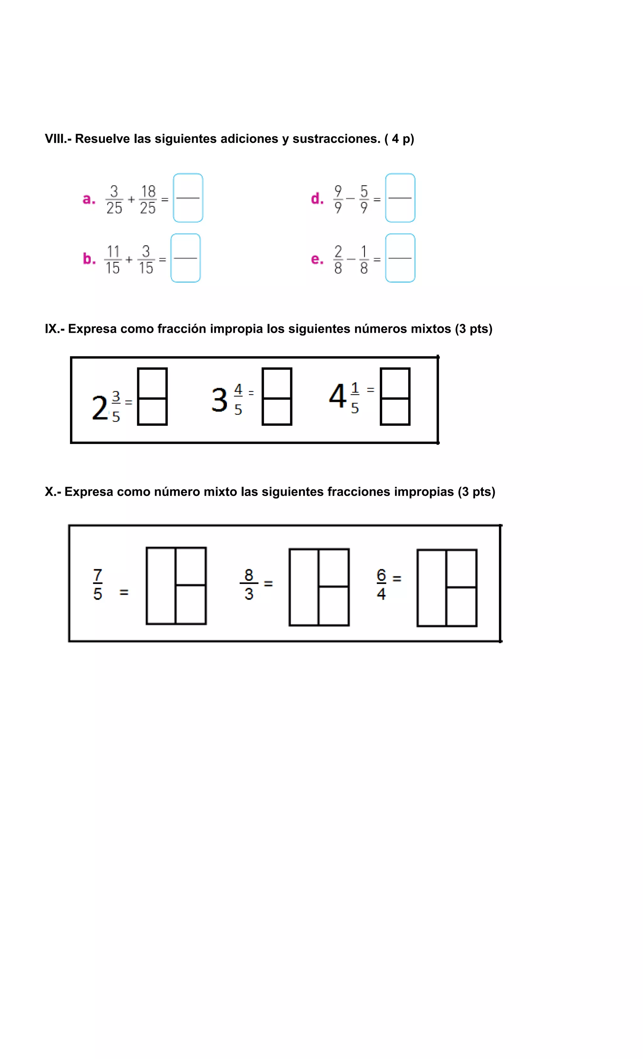 PRUEBA FRACCIONES QUINTO BASICO | DOC | Educational Assessment | Education