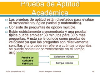 Prueba de Aptitud Académica | PPTX