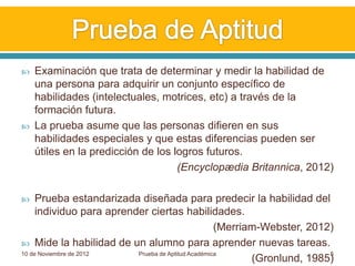 Prueba de Aptitud Académica | PPTX