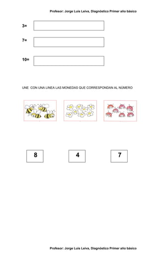 Prueba de diagnostico de educacion matematica primero basico | DOC