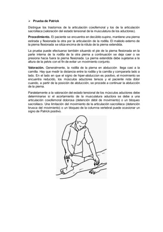 Prueba de la articulacion sacroiliaca | DOCX