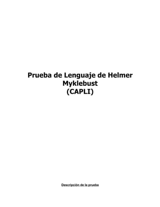 Prueba de lenguaje de helmer myklebust (capli) | DOC