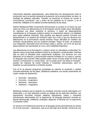 Prueba de lenguaje de helmer myklebust (capli) | DOC