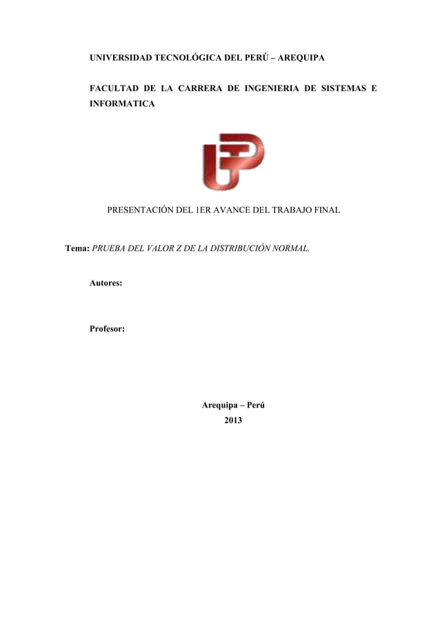 Prueba del valor z de la distribución normal | DOCX