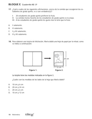 Prueba de matematicas grado 5 calendario a | PDF