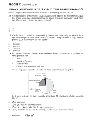 Prueba de matematicas grado 5 calendario a | PDF