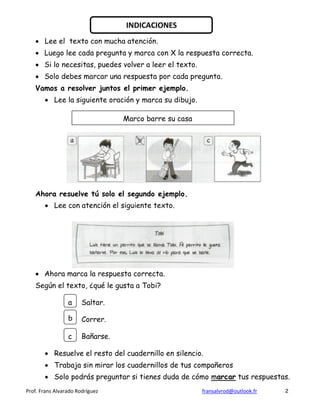 Prueba ece comprensión lectora frans n_5 | PDF