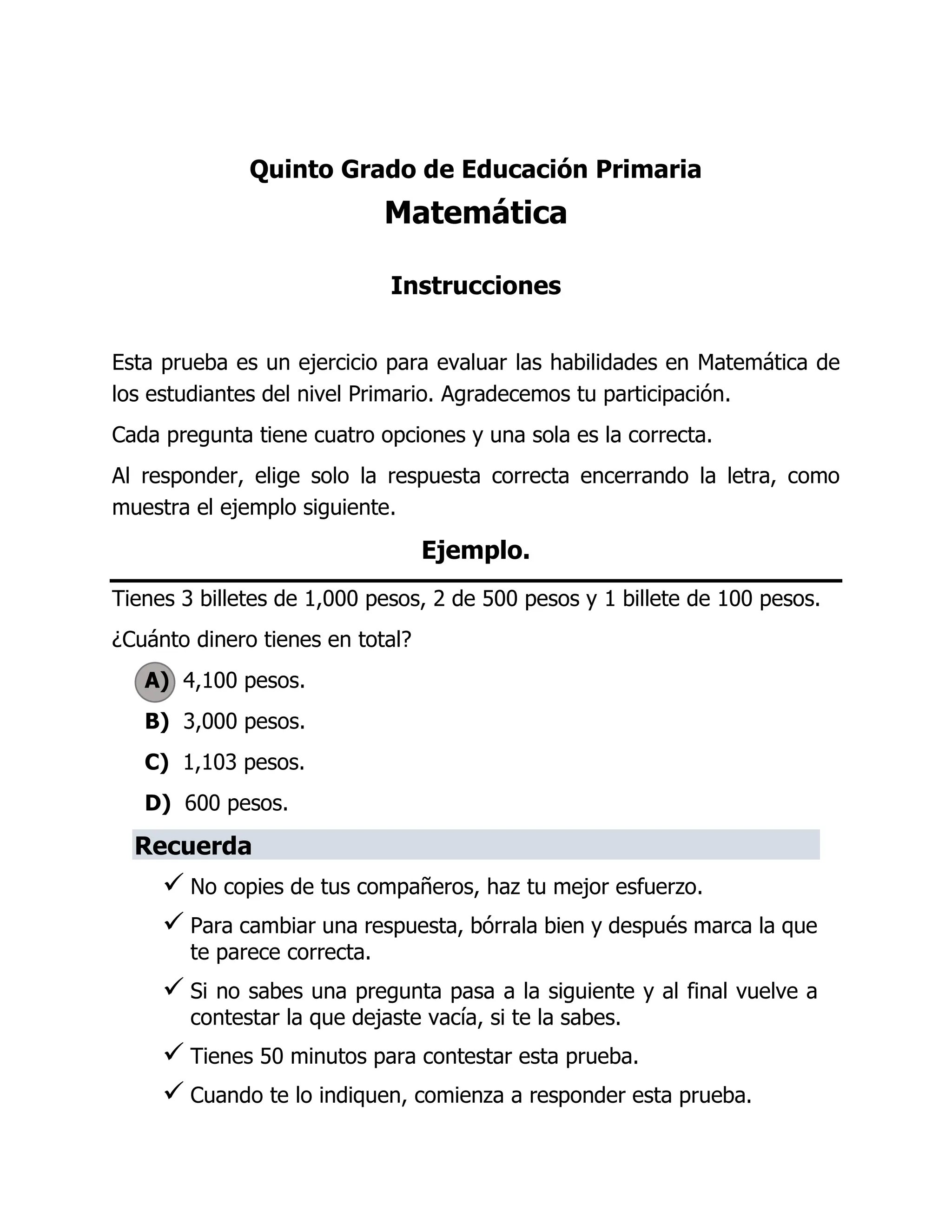 Hojas De Trabajo De Matemáticas De Un Minuto Para Quinto Grado