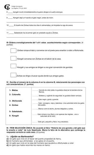 Prueba libro historia de la gaviota y el gato que le enseñó a volar | DOC