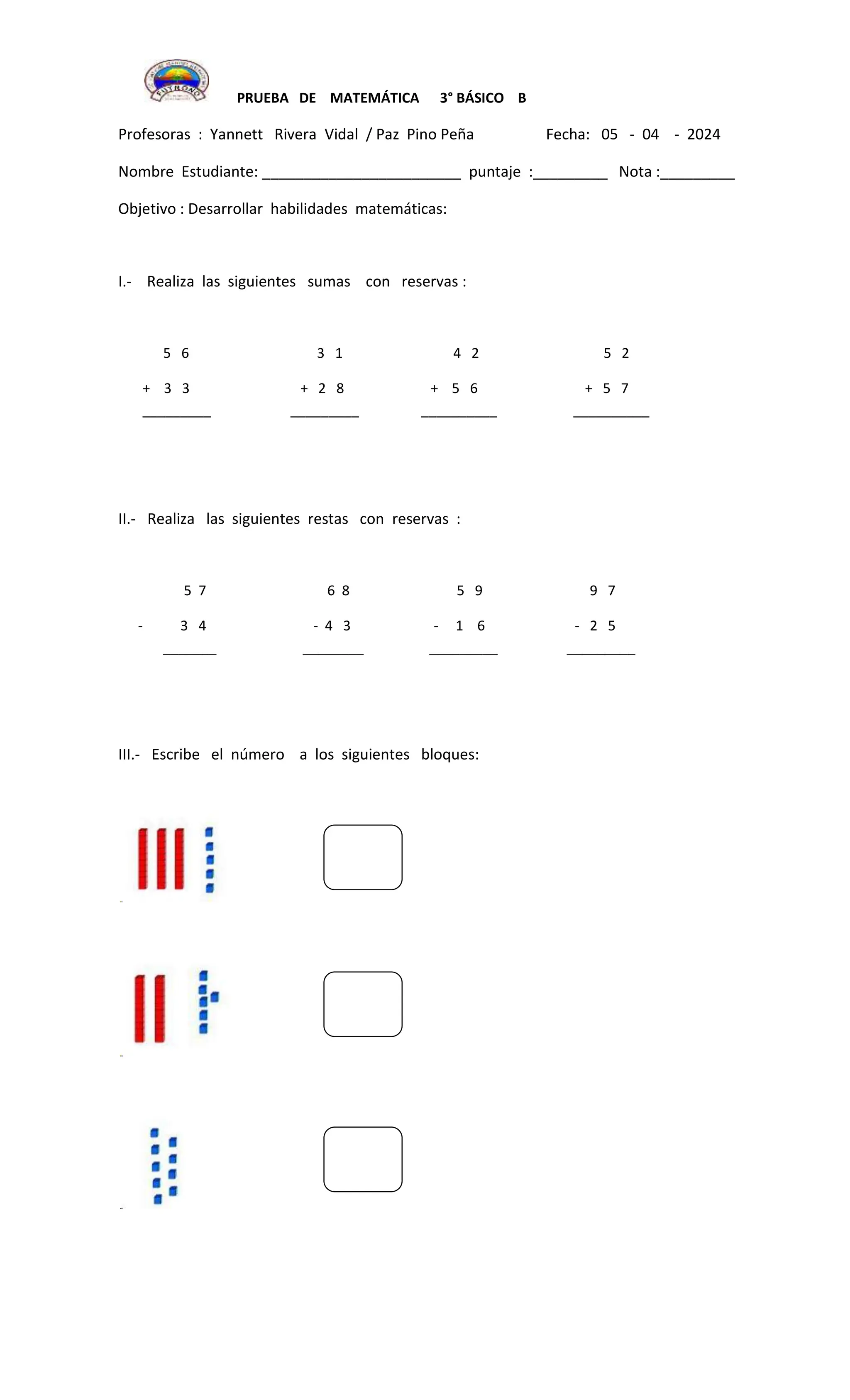 prueba matematica sumas y restas sin reserva.docx