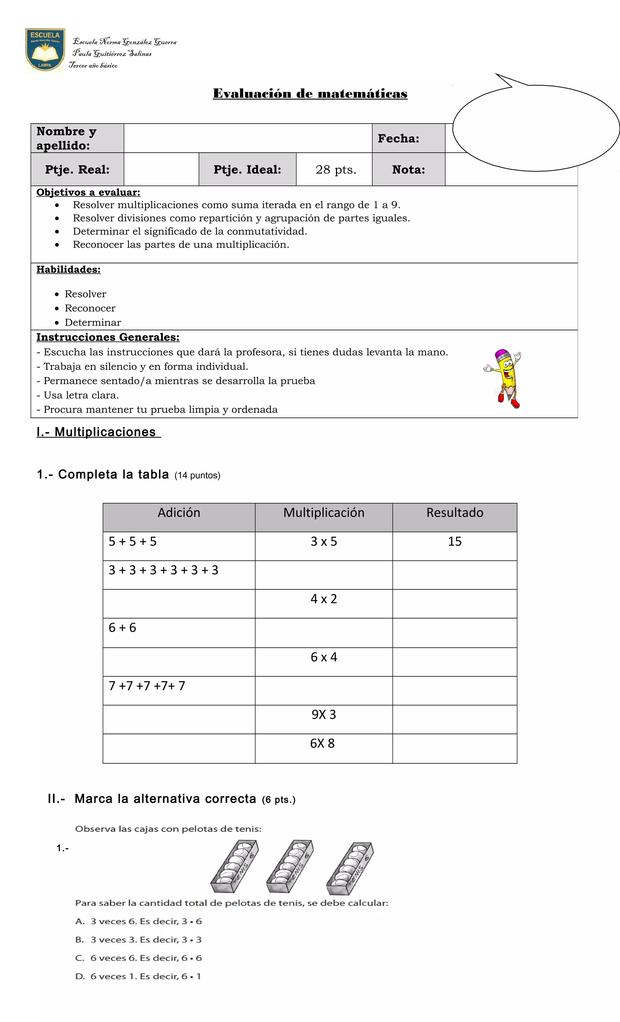 Prueba multiplicacion division | DOC