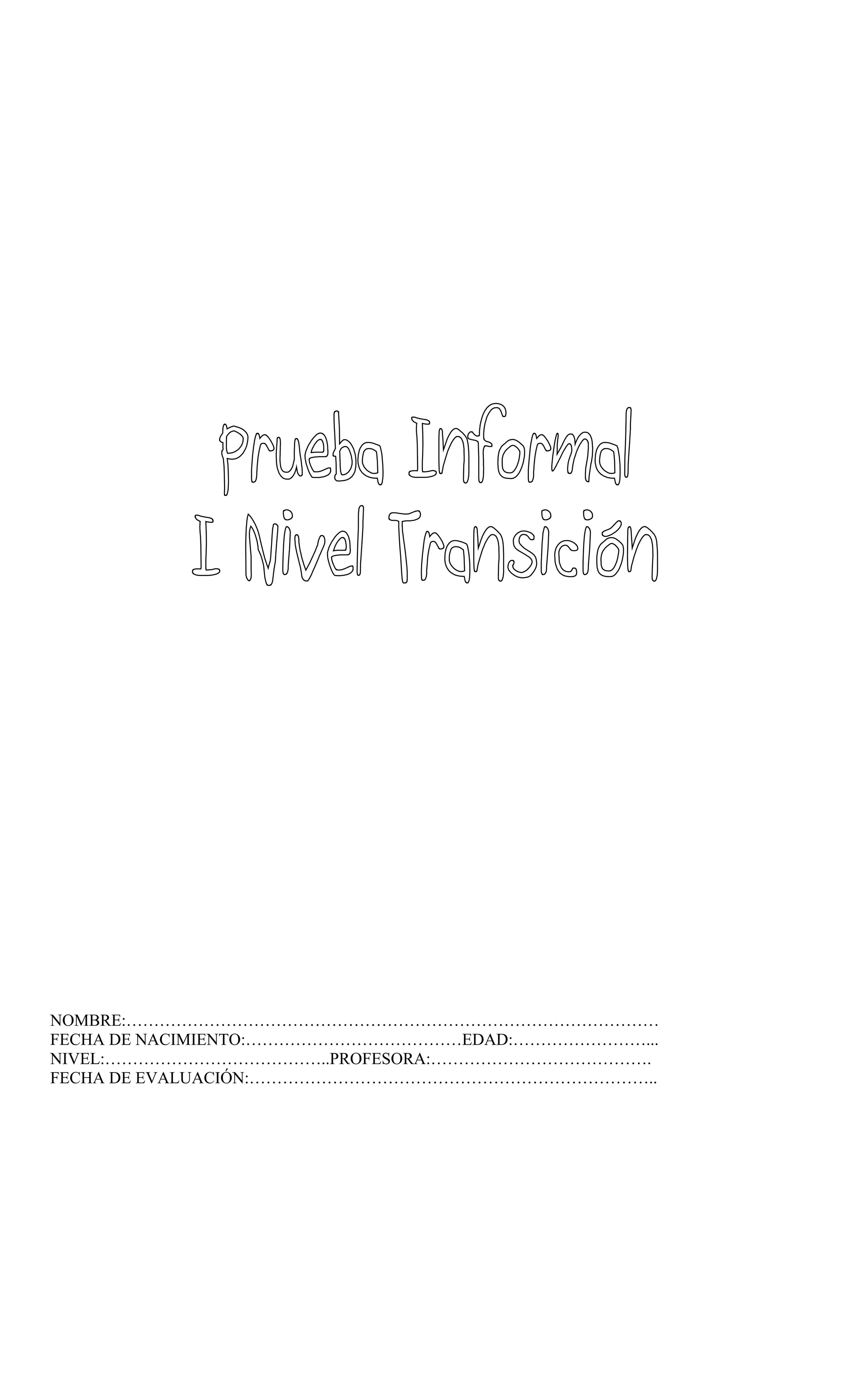 Prueba prekinder | DOC