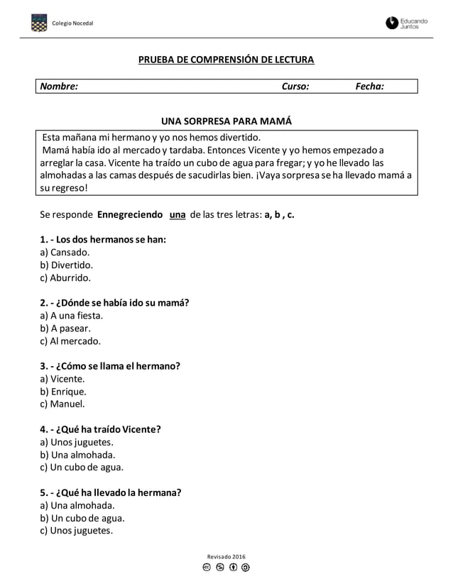 Pruebas de-comprension-lectora-2-basico-1 (1) | PDF