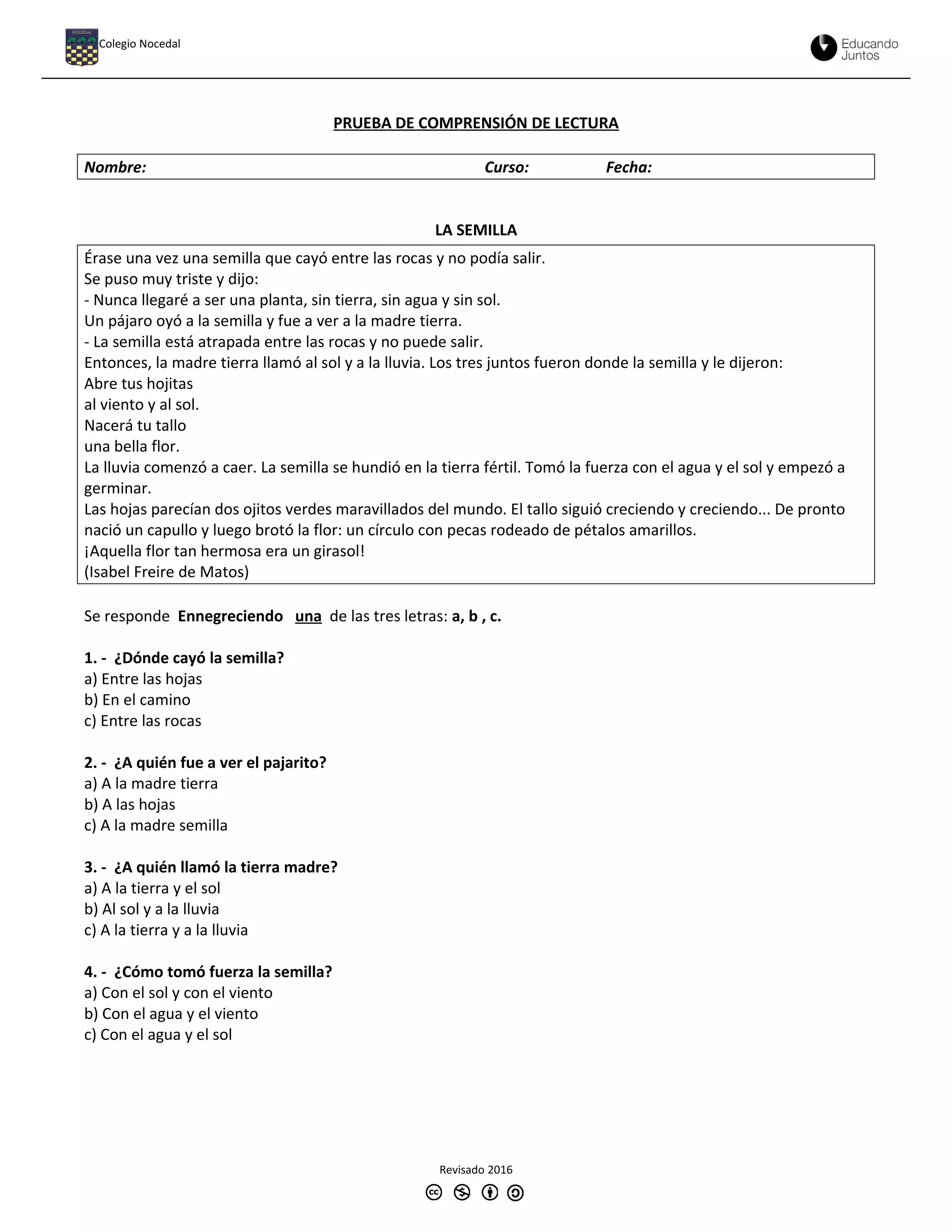 Pruebas de-comprension-lectora-5-basico | PDF