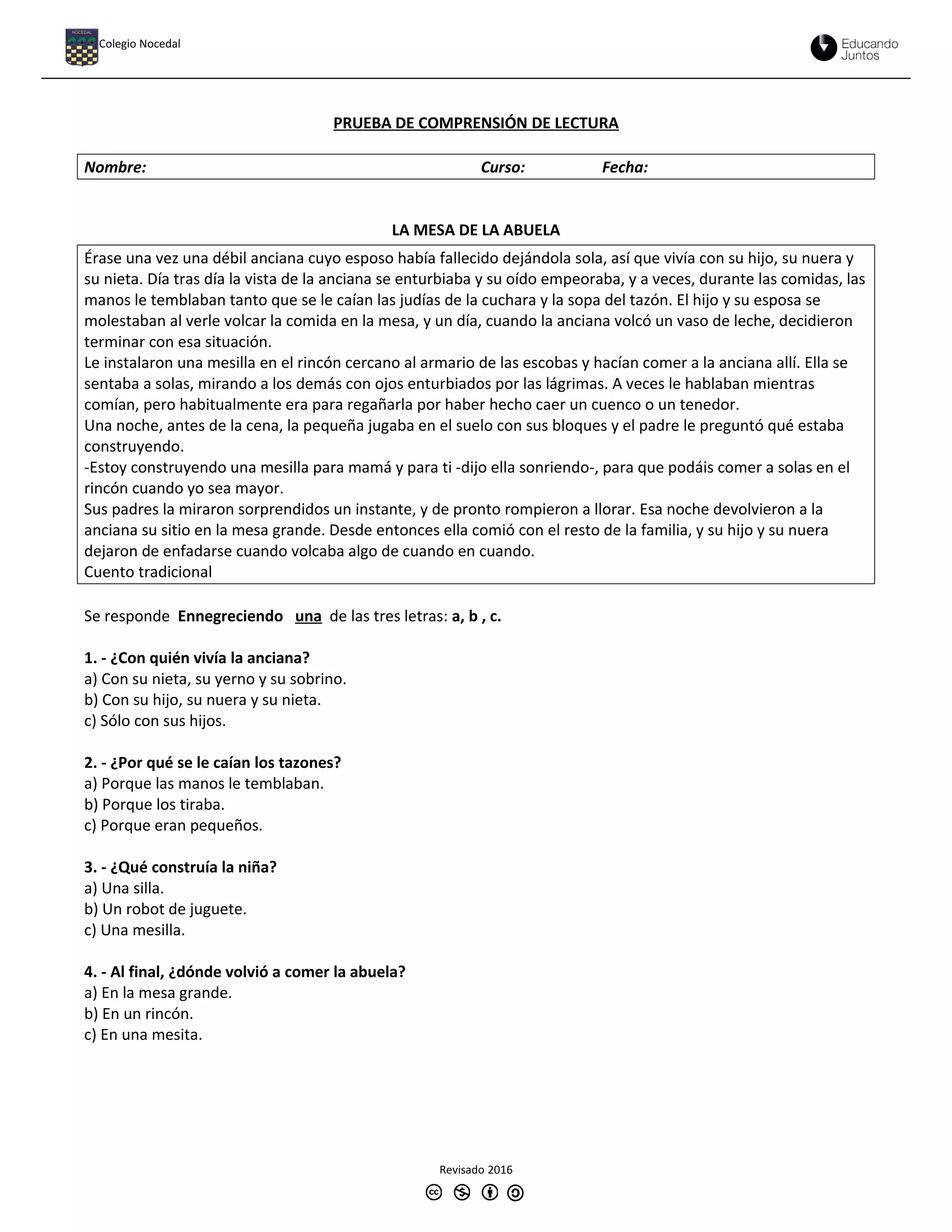 Pruebas de-comprension-lectora-5-basico | PDF