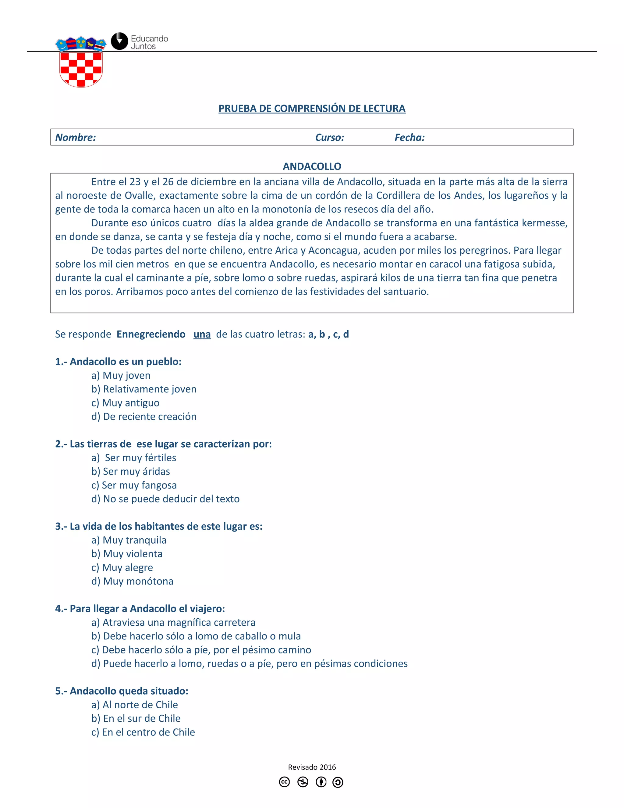 Pruebas de-comprension-lectora-6-basico | DOC