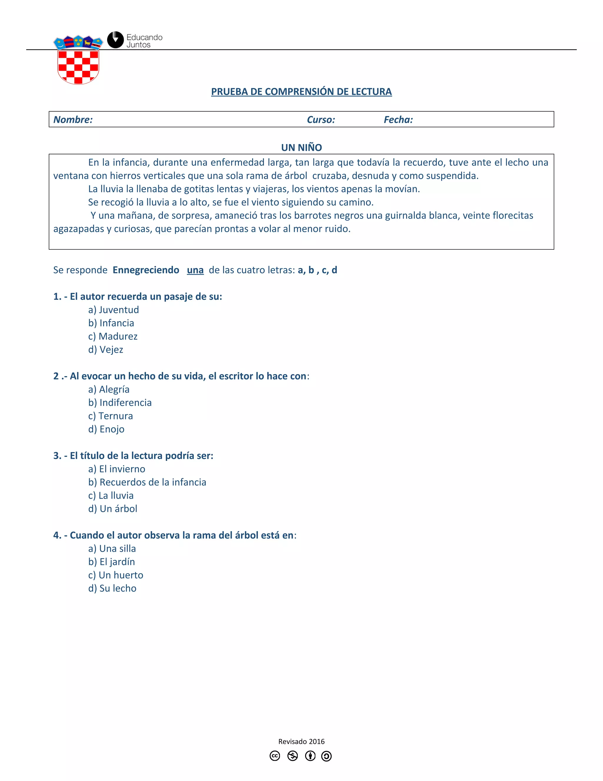 Pruebas de-comprension-lectora-6-basico | DOC