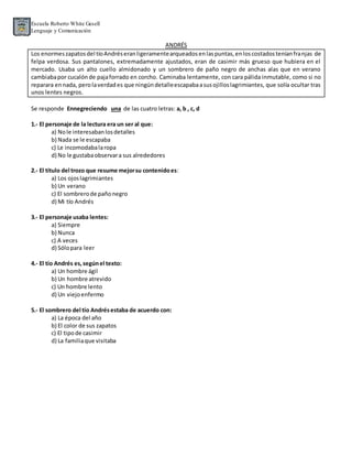 Pruebas de-comprension-lectora-6-basico | DOC