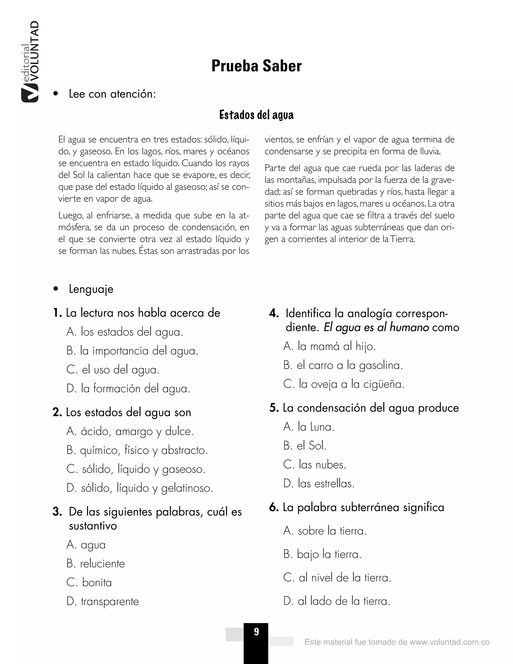 Prueba saber quinto preparación 2013 | PDF