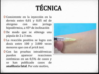 Pruebas cutáneas de alergia | PPTX