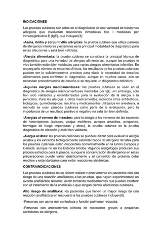 Pruebas de apoyo al diagnostico en Alergia - libro inmunologia | PDF