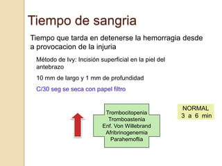 Pruebas de coagulacion | PPTX