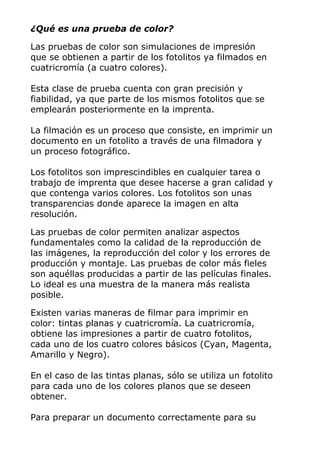 Pruebas de color | DOC