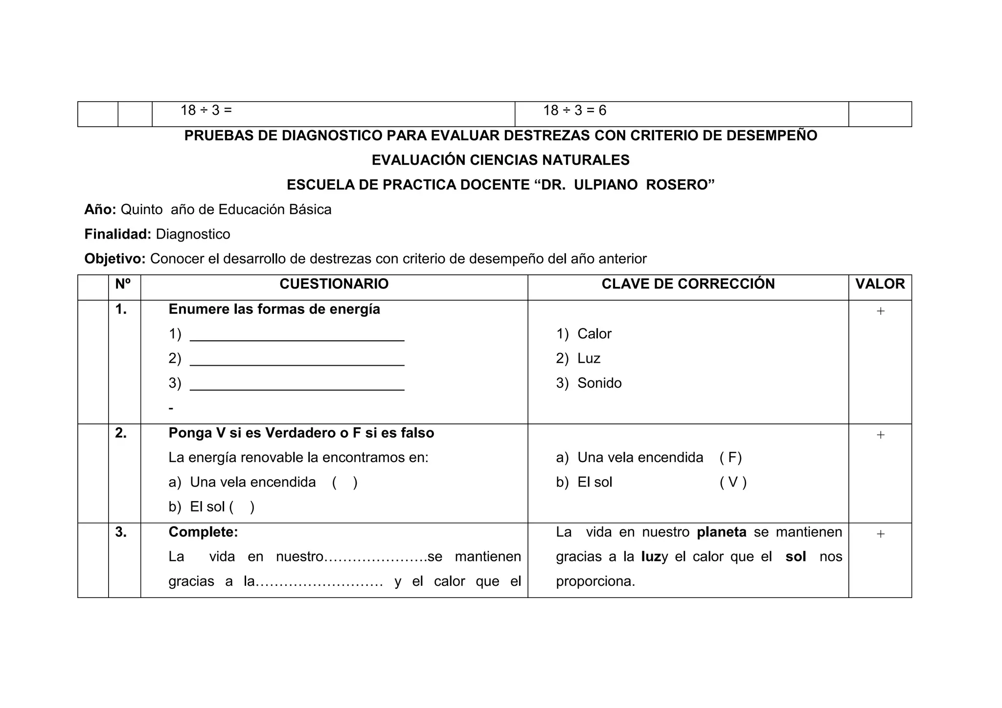 Pruebas de diagnostico para evaluar destrezas con criterio de desempeño ...
