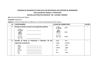 Pruebas de diagnostico para evaluar destrezas con criterio de desempeño ...