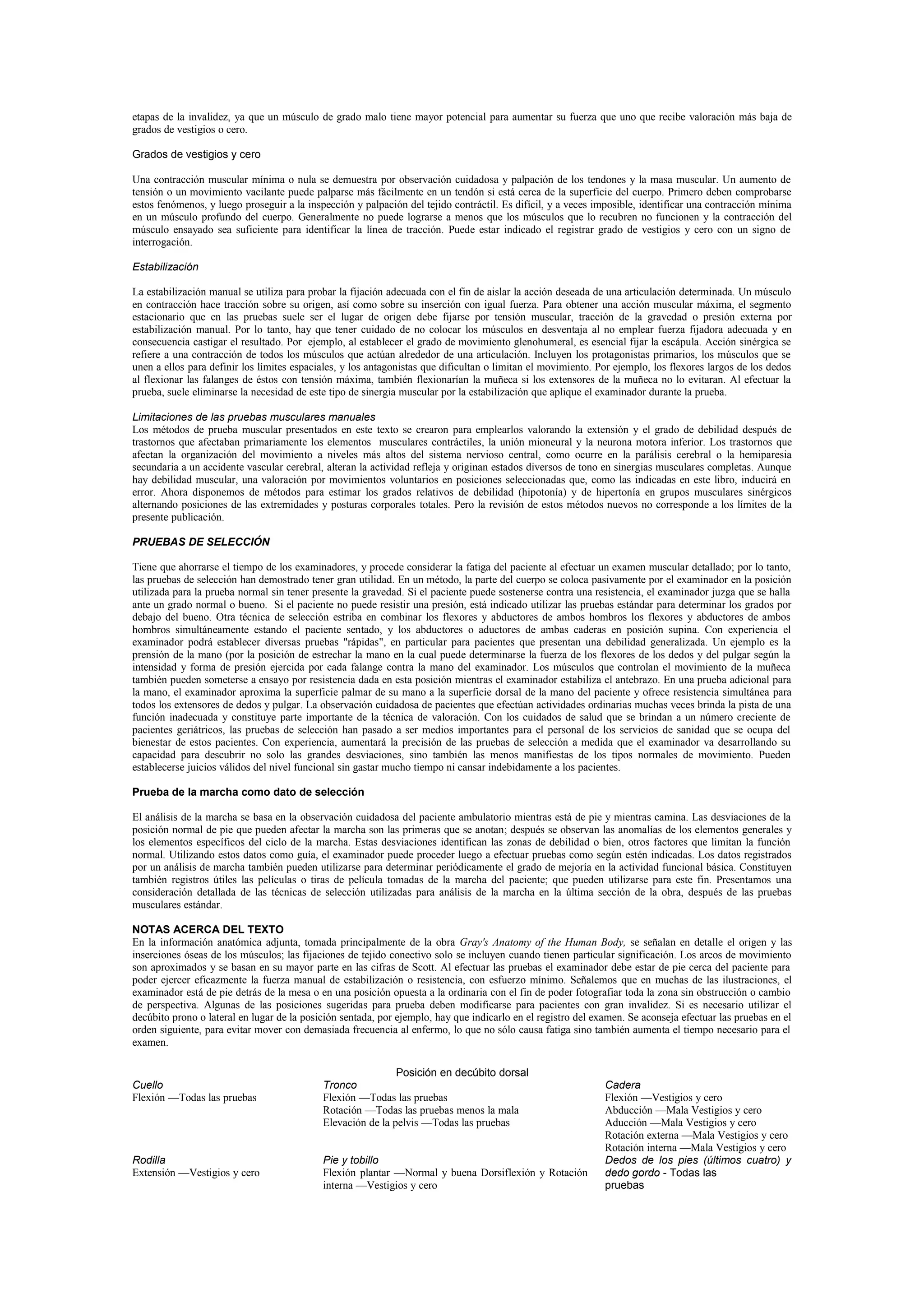 Pruebas funcionales musculares Daniels | DOC