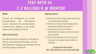 Pruebas de inteligencia (Beta III, Test de Bender, Test de inteligencia ...