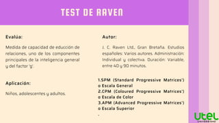 Pruebas de inteligencia (Beta III, Test de Bender, Test de inteligencia ...