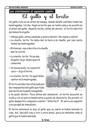 Prueba tercero comprension lectora | PDF