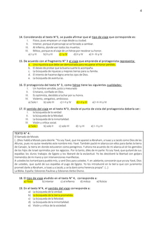 Prueba unidad "El viaje en literatura", Tercero medio. | DOCX | Science ...