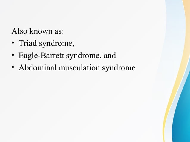 Prune belly syndrome | PPT | Pregnancy | Reproductive Health