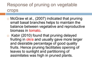 Pruning and grafting in vegetable crops | PPTX