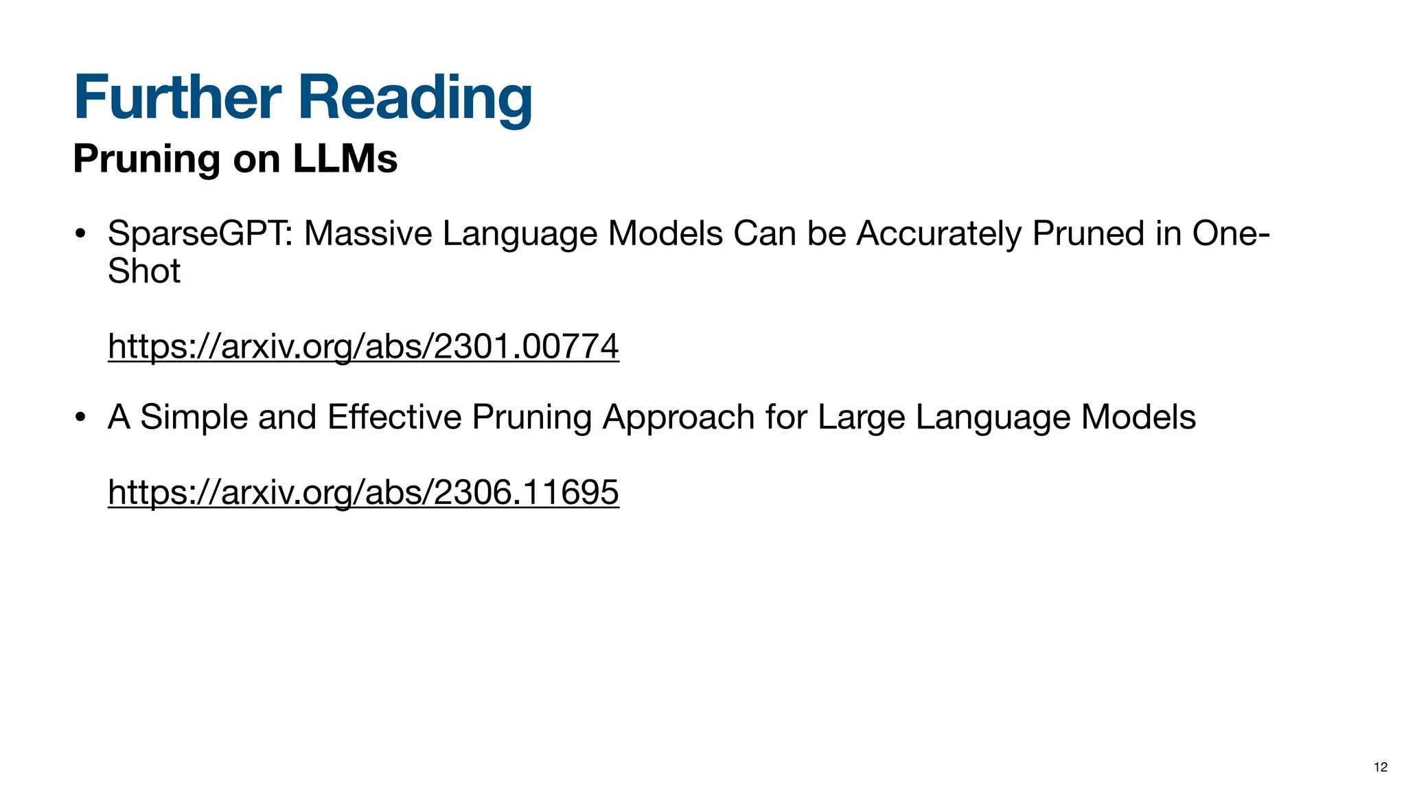 社内勉強会資料_Pruning in Large Language Models | PPT