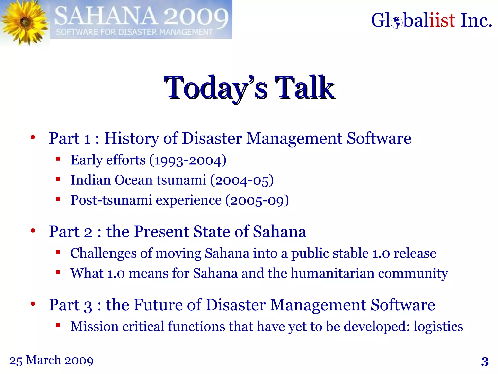 Sahana & Disaster Management Software: Past, Present & Future | PPS
