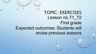 Exercises | PPT